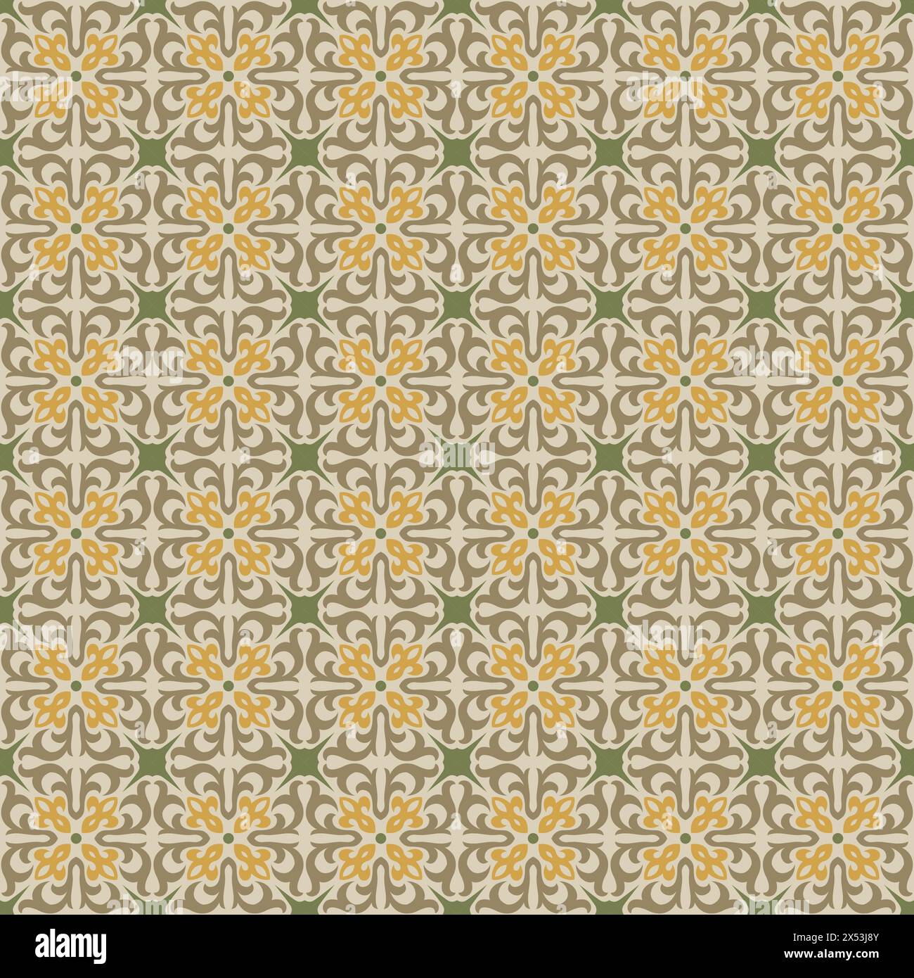 Vintage tiled pattern, floral decorative background. wallpaper vector ...
