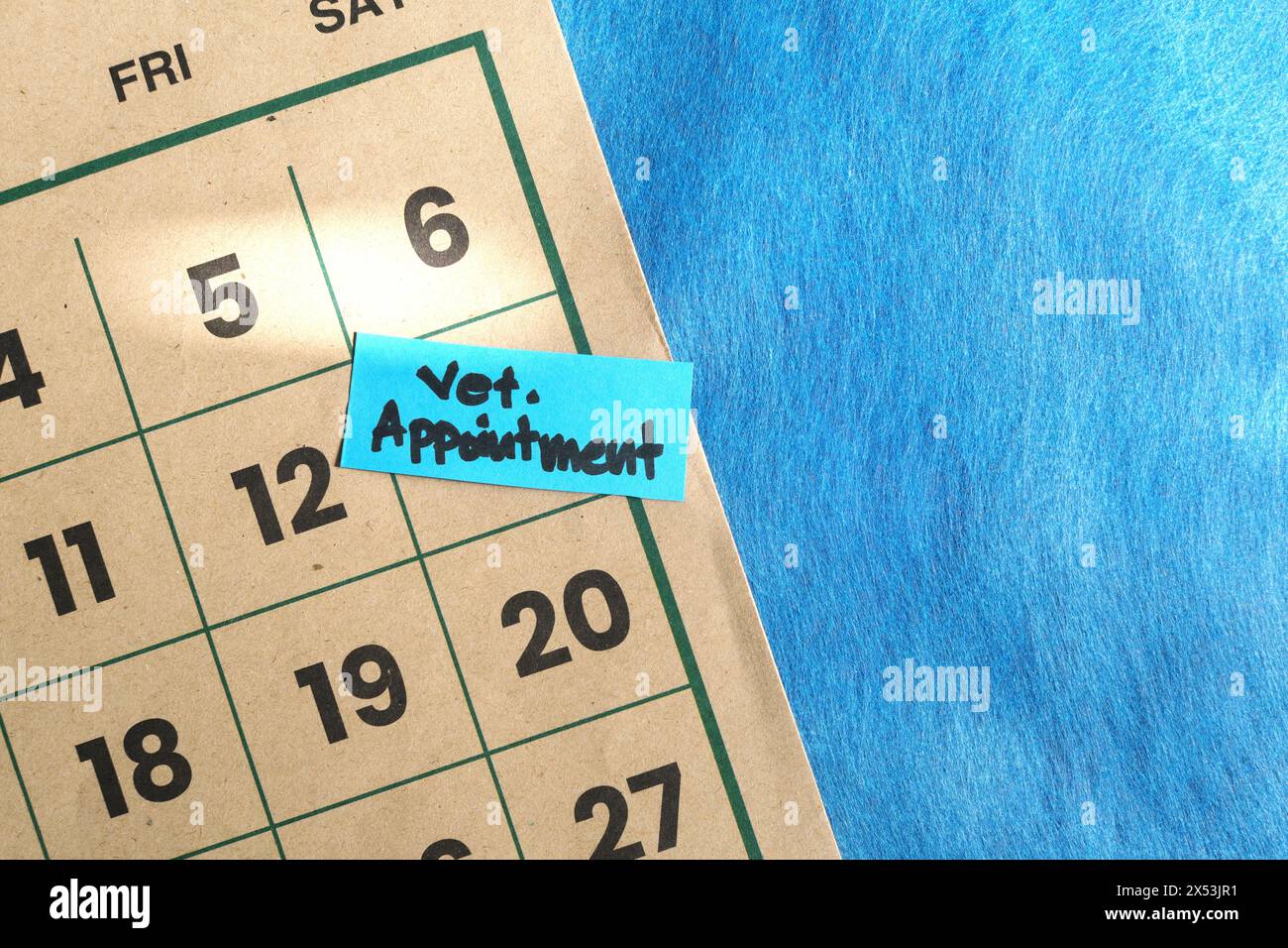 Dog or pet routine veterinarian checkup or appointment date schedule ...