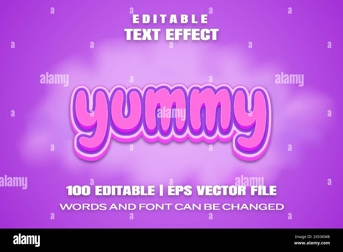 Editable text effects yummy , words and font can be changed Stock Vector Image & Art - Alamy