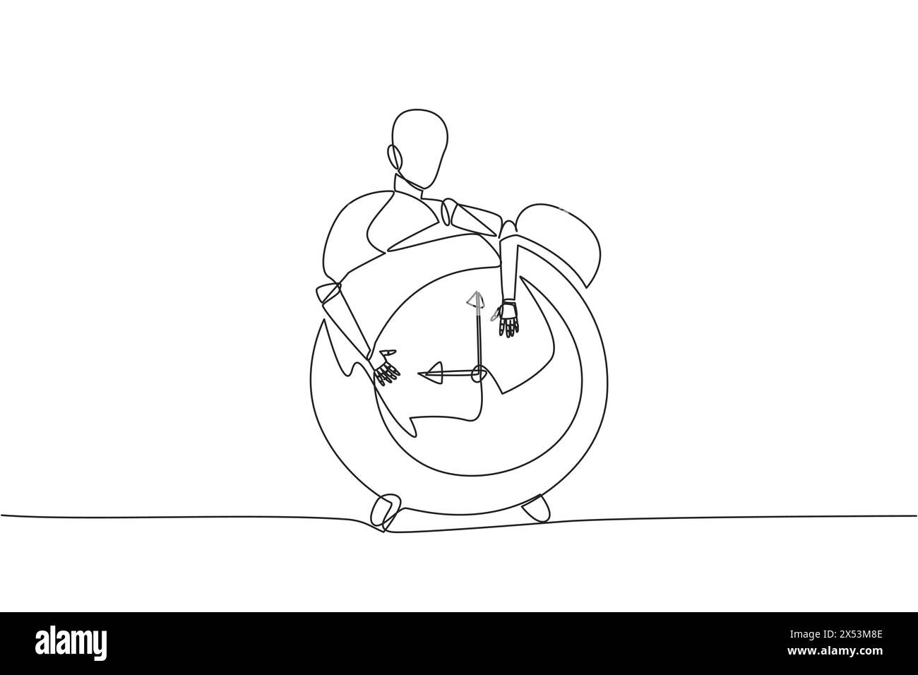 Continuous One Line Drawing Robotic Hugging Alarm Clock Configuring Alarm Clock Technology To