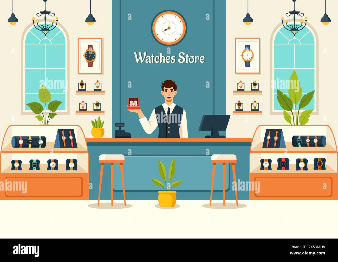 Digital stopwatch illustration Stock Vector Images - Alamy