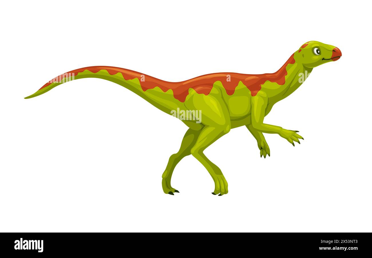 Cartoon Hypsilophodon dinosaur character. Isolated vector small ...