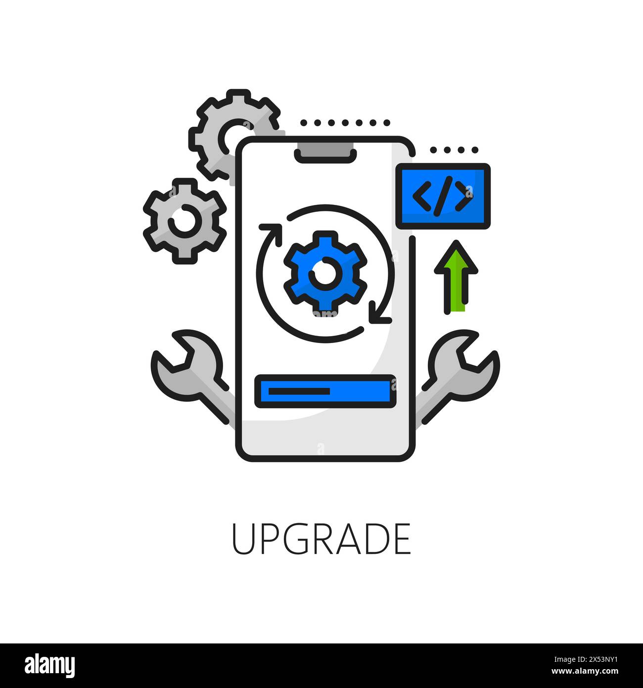 Cog upgrade symbol Stock Vector Images - Alamy