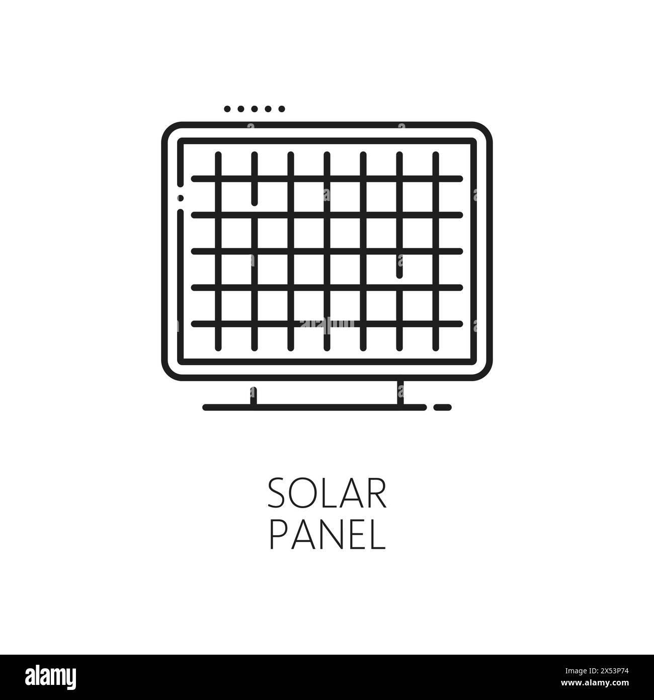Clean eco energy, green solar power linear icon. Solar energy resource ...
