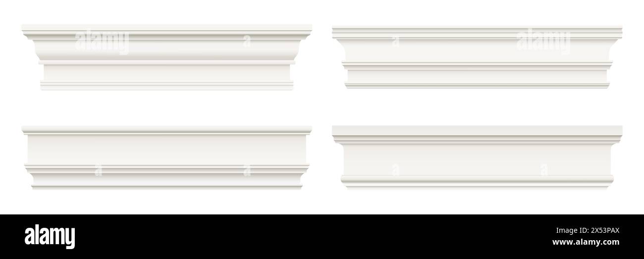 Wall skirting, trim molding and house ledge or moulding cornice ...