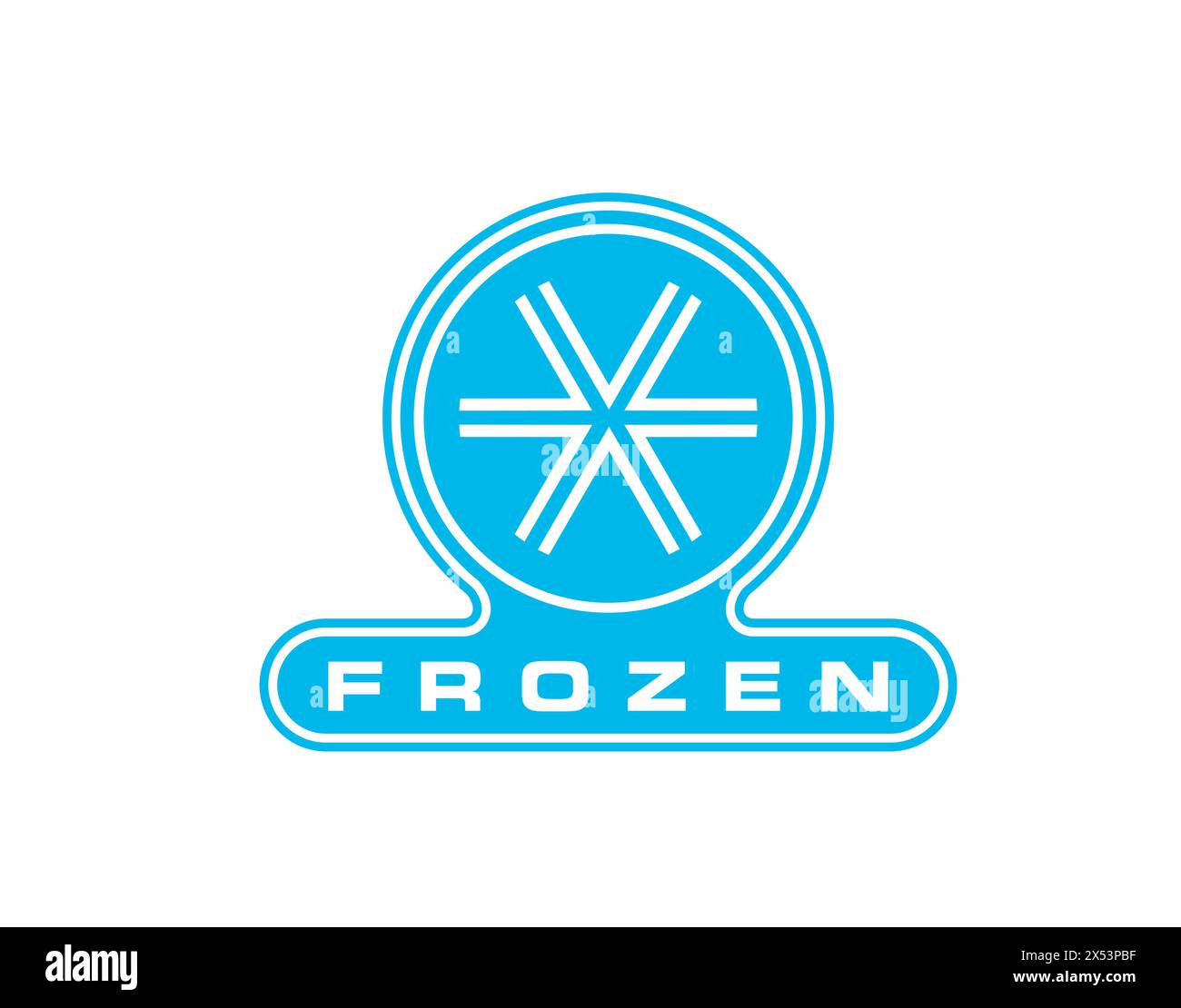 Frozen food product icon, ice crystal label with snowflake. Keep frozen ...