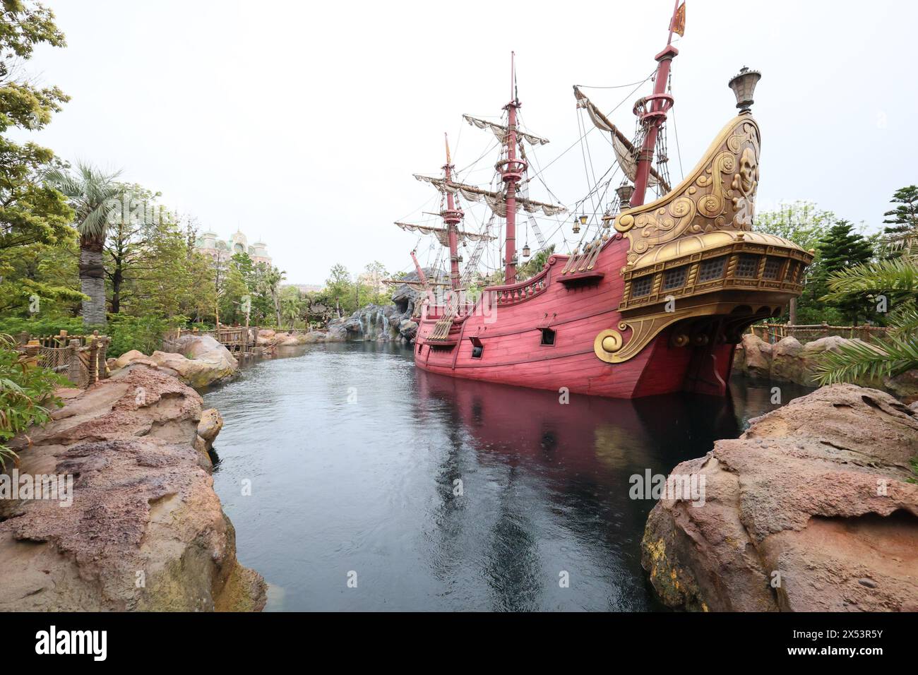 Urayasu, Japan. 7th May, 2024. This picture shows the pirate ship of ...
