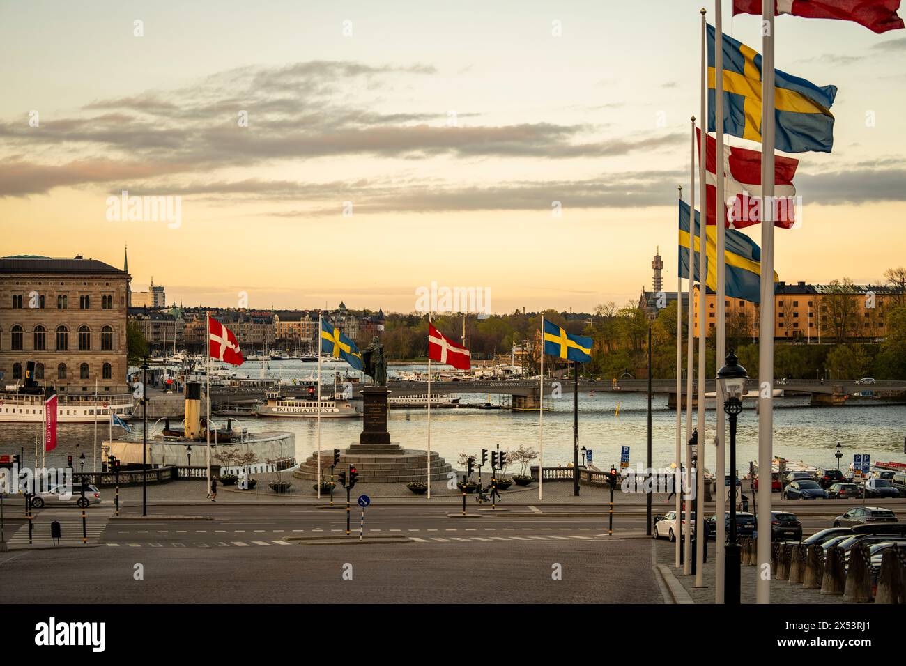 Stockholm, Sweden. 06th May, 2024. Flags and view in connection with ...