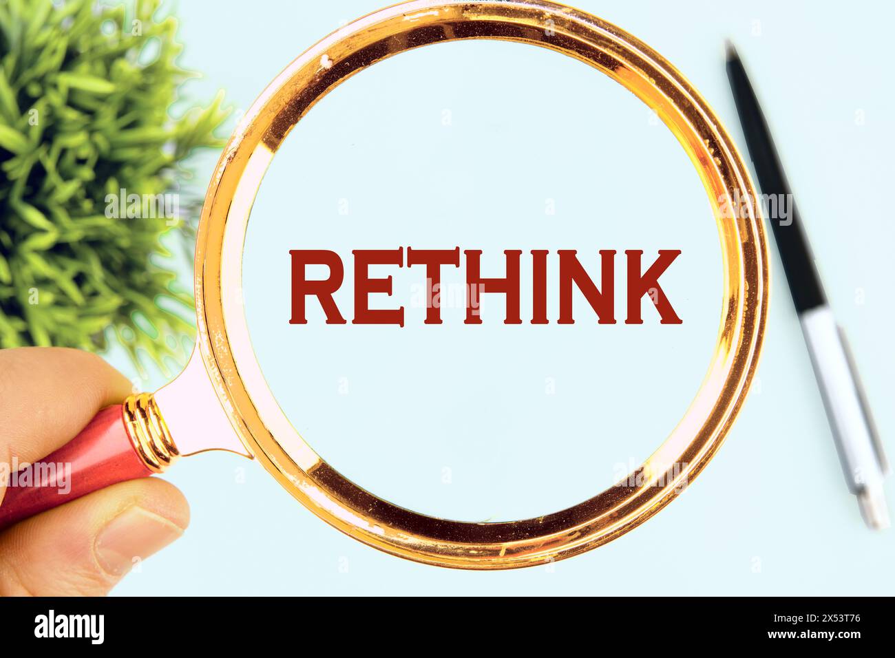 Business, rethinking and rebranding concept. Word Rethink written ...