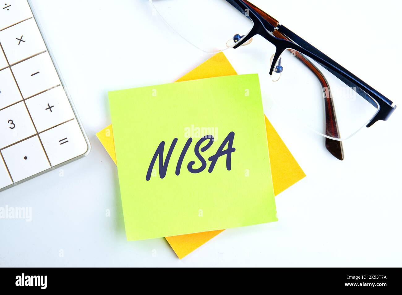 Image of NISA word text the inscription on the sticker on a light ...