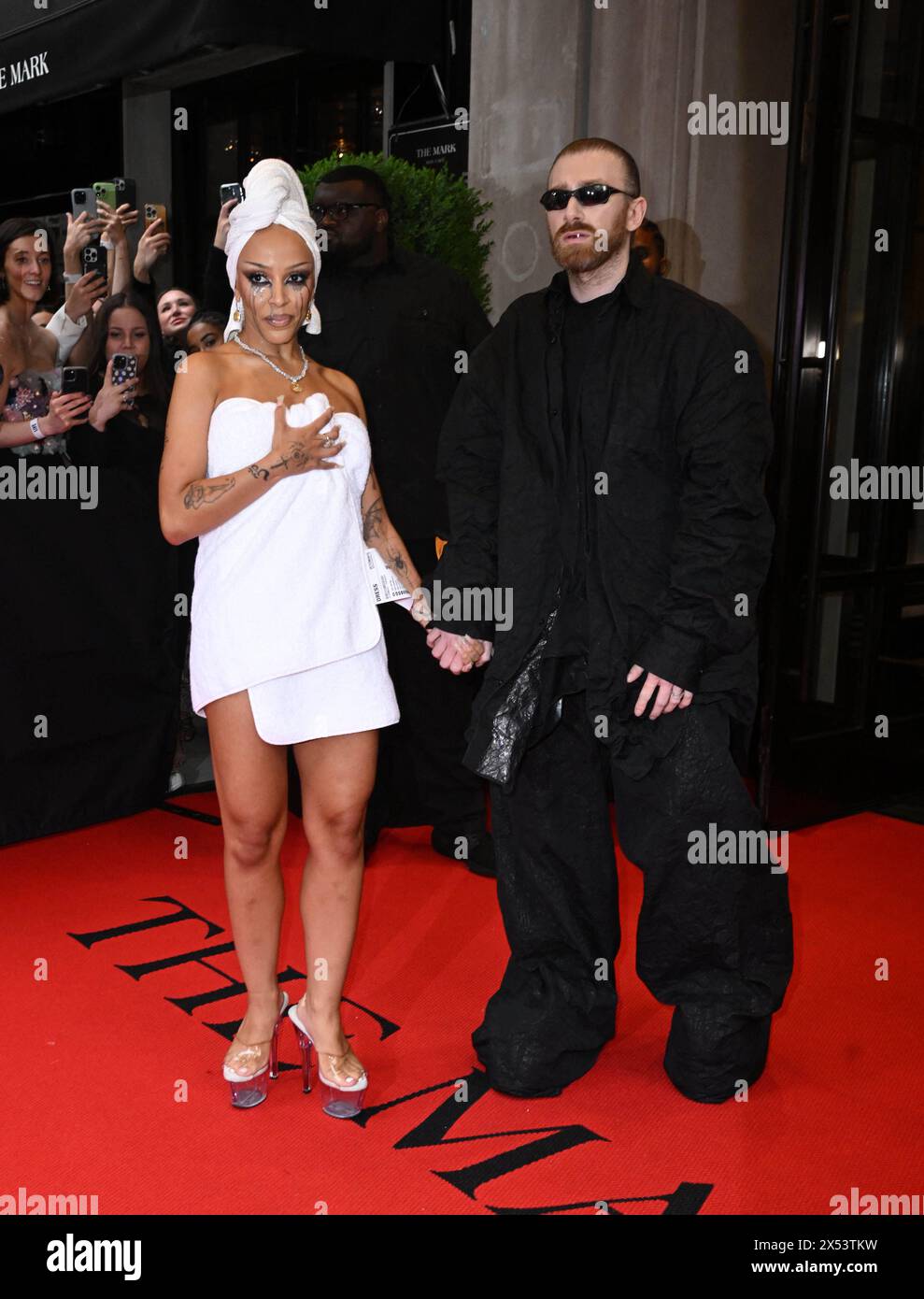 Doja Cat and Beka Gvishiani at The Mark Hotel before the 2024 Met Gala ...
