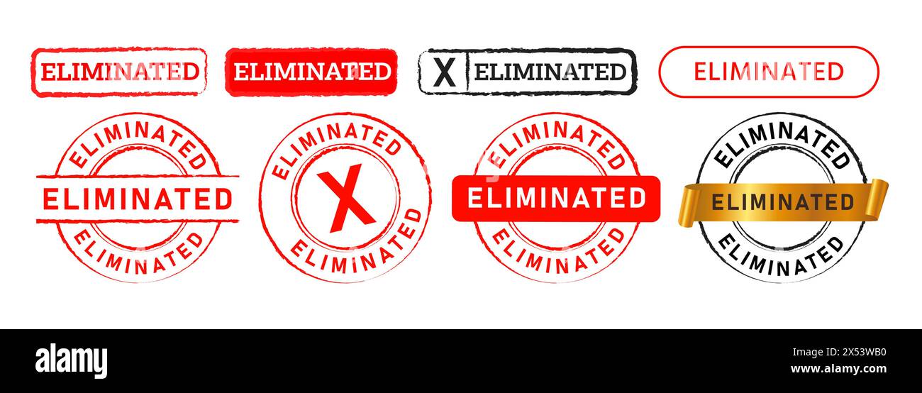 Eliminated sign Stock Vector Images - Alamy