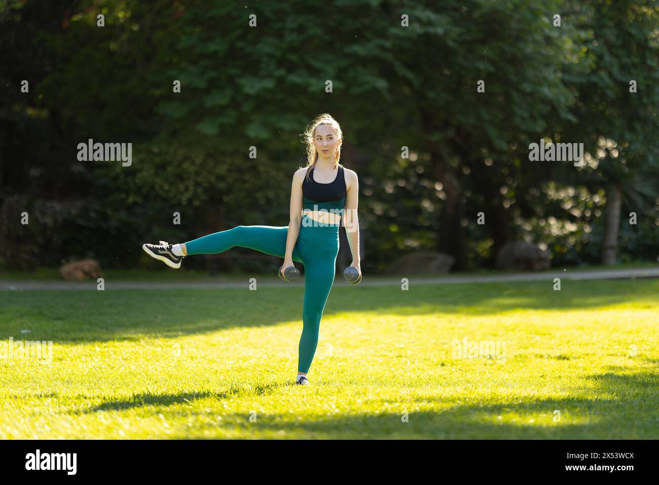 Woman leg lift hi-res stock photography and images - Alamy