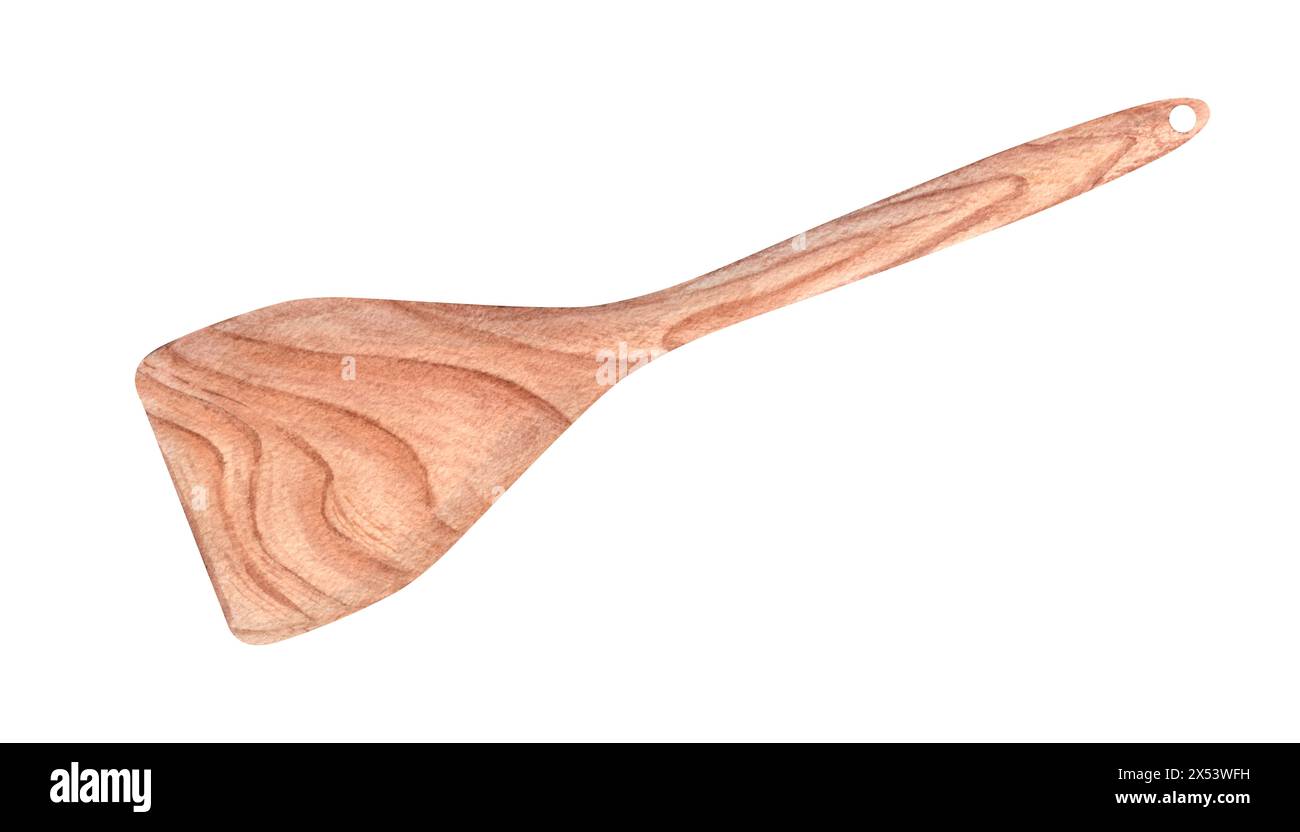 Wooden kitchen spatula. Utensils for cooking, stirring food ...