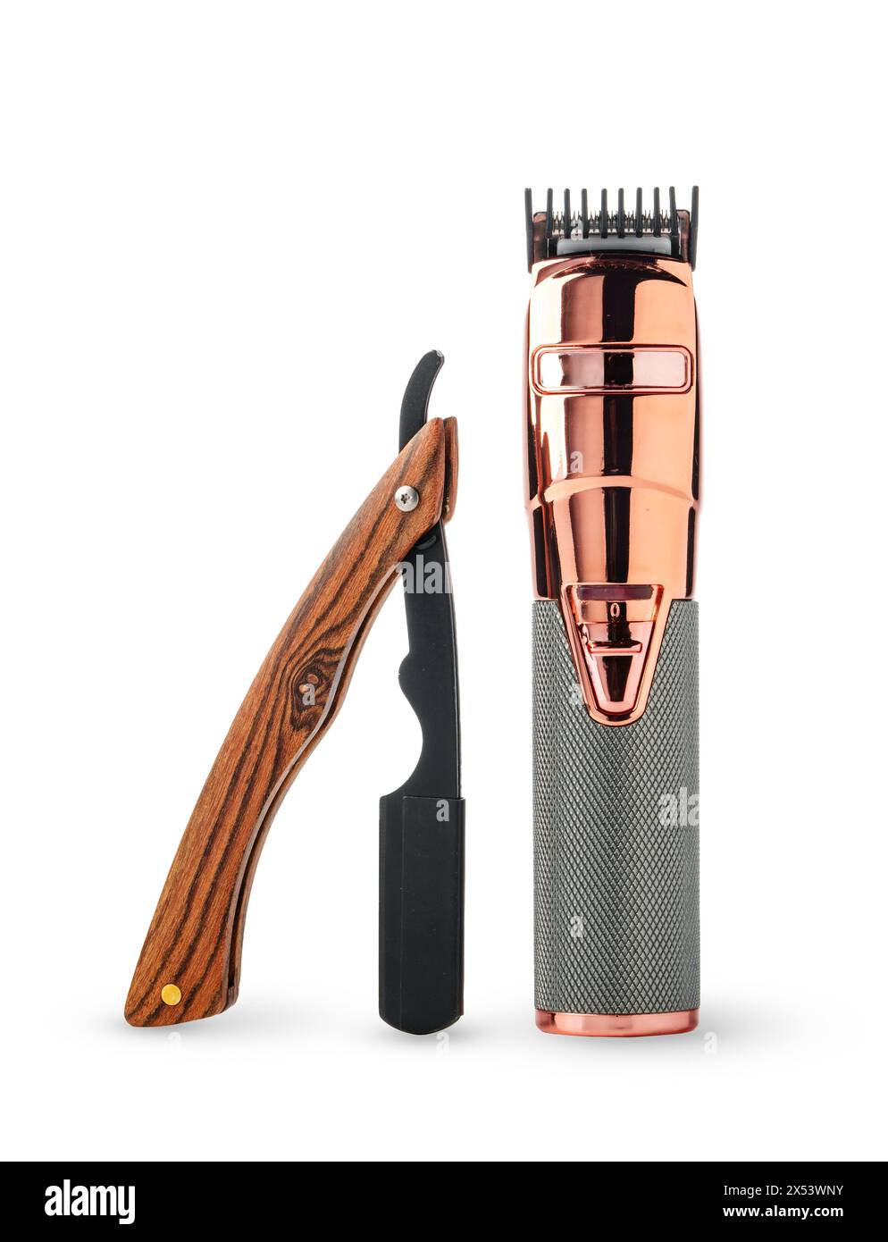 Vintage shaving razor and tools isolated on white Stock Photo - Alamy