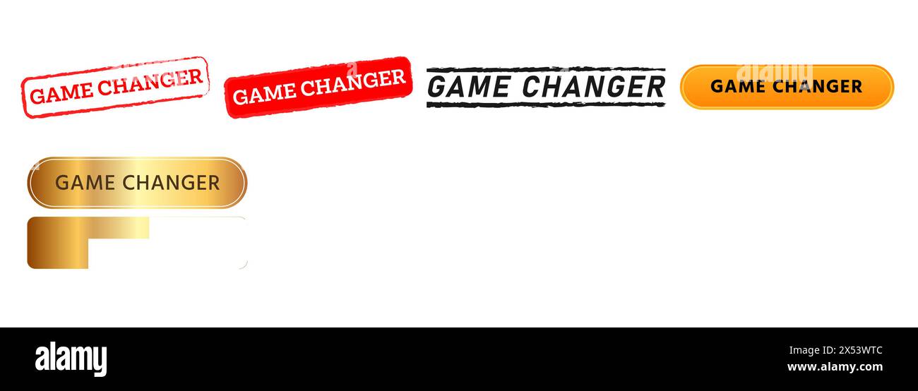 game changer rectangle button and square rubber stamp design label ...