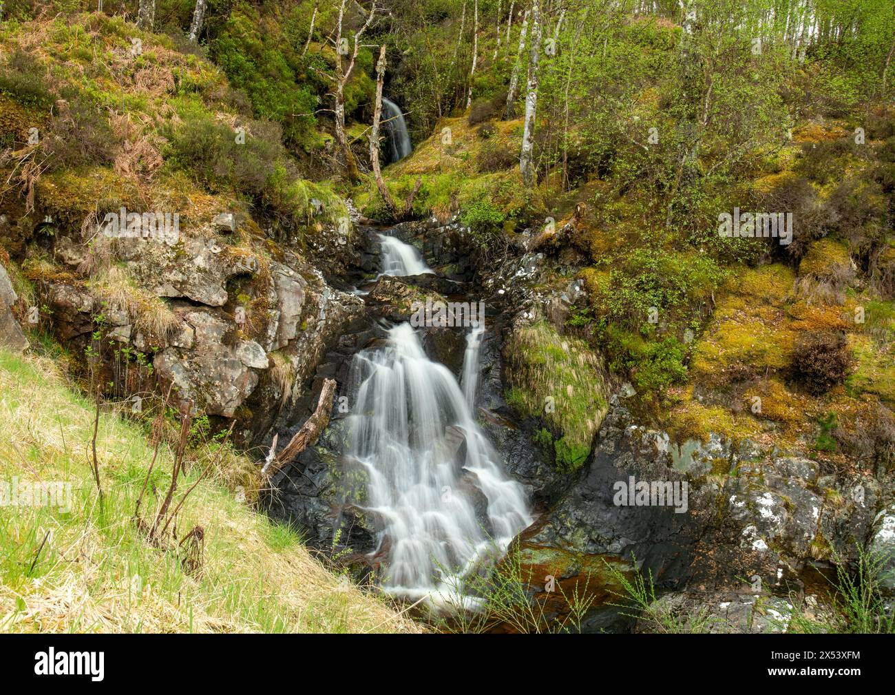 Beautiful waterfall cascade over rocks Stock Photo - Alamy