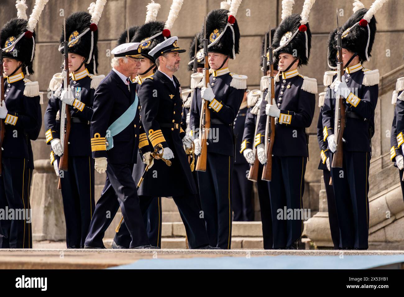Stockholm, Sweden. 06th May, 2024. King Frederick X and King Carl XVI ...