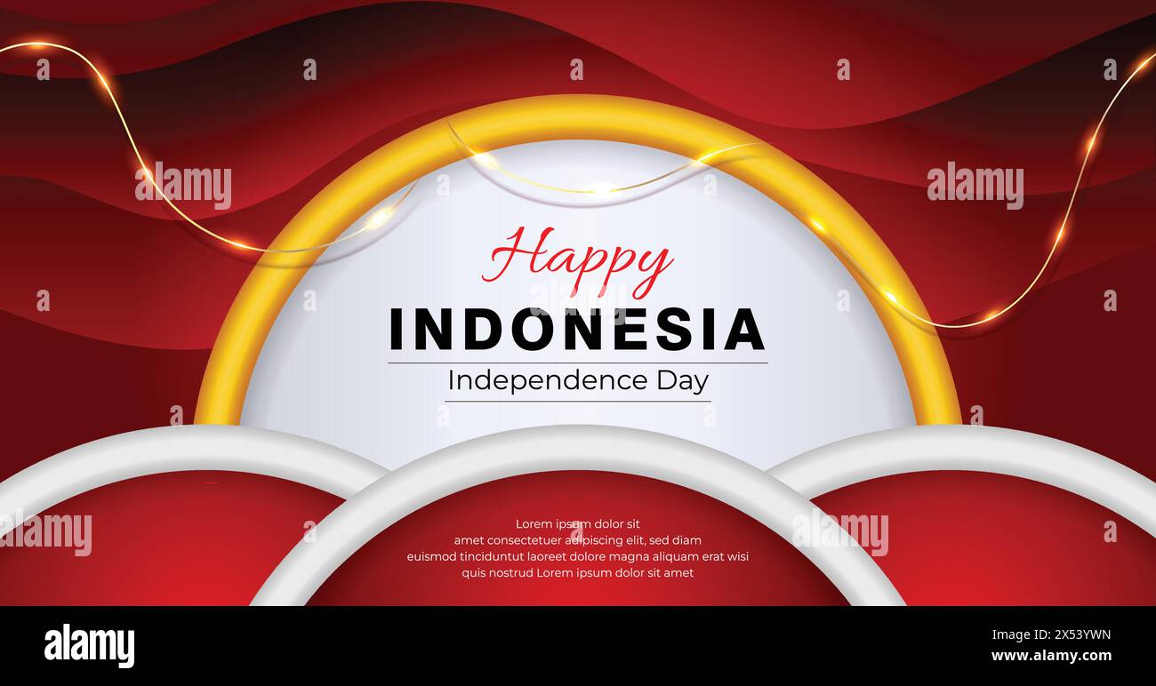 Modern Indonesia Independence Day background design. Suitable for greeting card, poster and ...