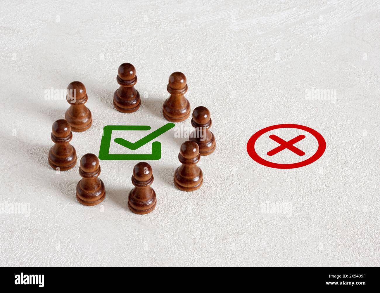 Focusing on the right choice. Being on the right side. Voting and making the right collective ...