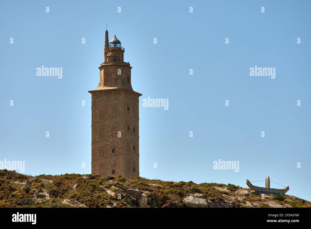 A Coruna, Spain. The Tower of Hercules, an ancient Roman lighthouse and ...