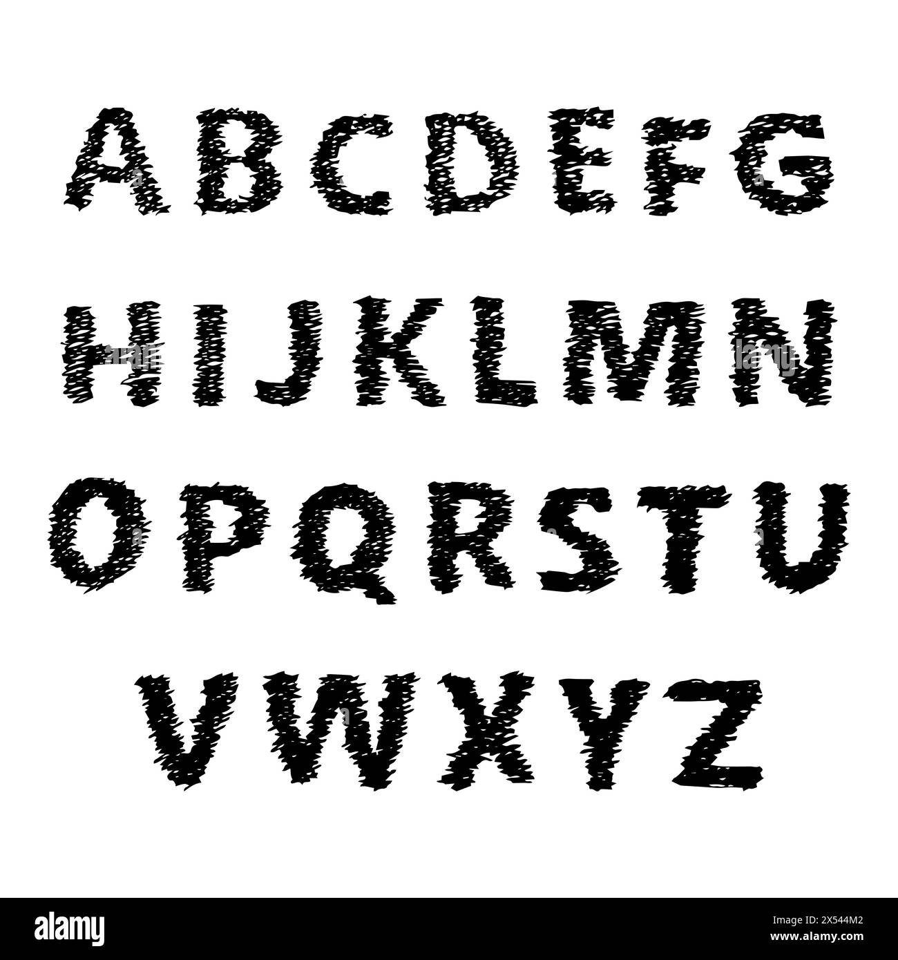 Hand Drawn Latin Alphabet Letters. Uppercase modern font and typeface ...