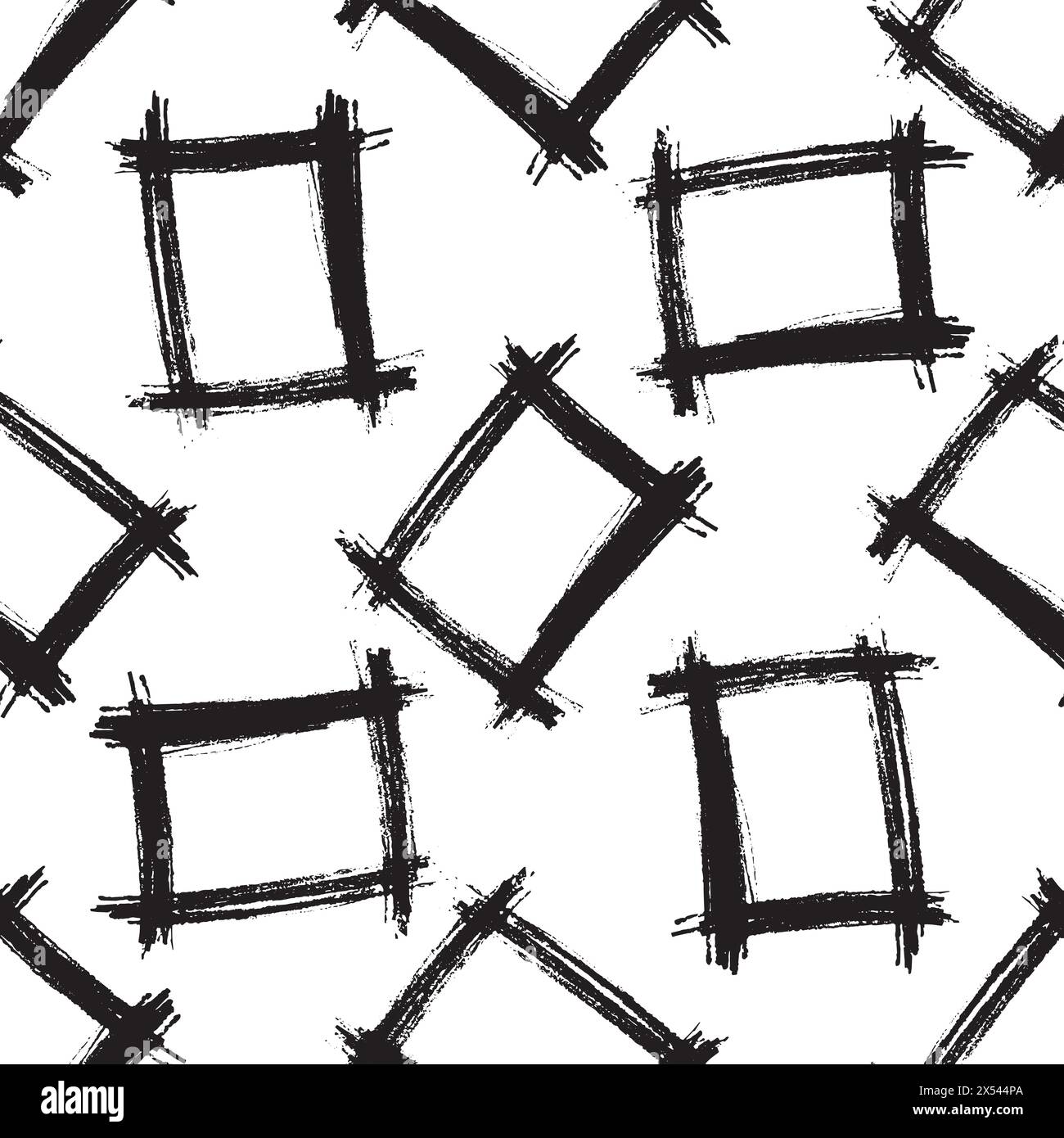 Seamless Pattern with hand drawn black scribble Smear. Abstract grunge texture. Vector ...