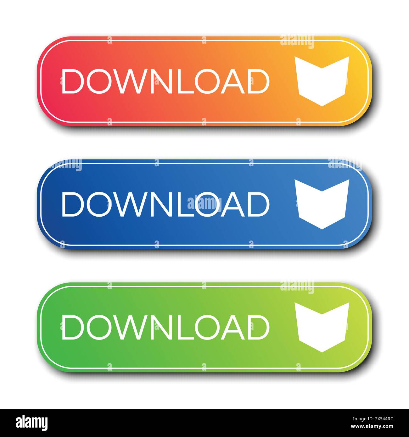 Set of three modern gradient buttons with shadows. Download Buttons ...