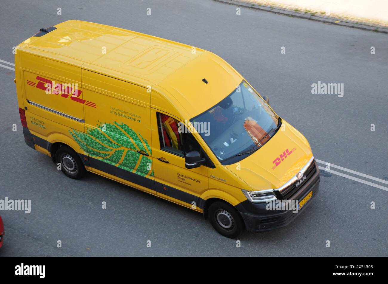 Copenhagen/ Denmark/07 MAY 2024 2024/ DHL german delivery van in Katrup ...