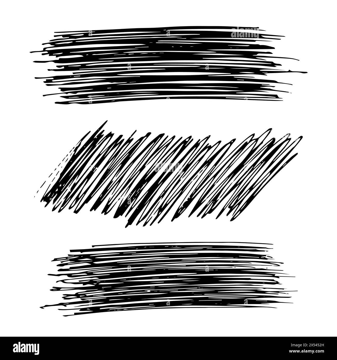 Sketch Scribble Smear. Set of three Hand drawn Pencil Scribble Stains ...