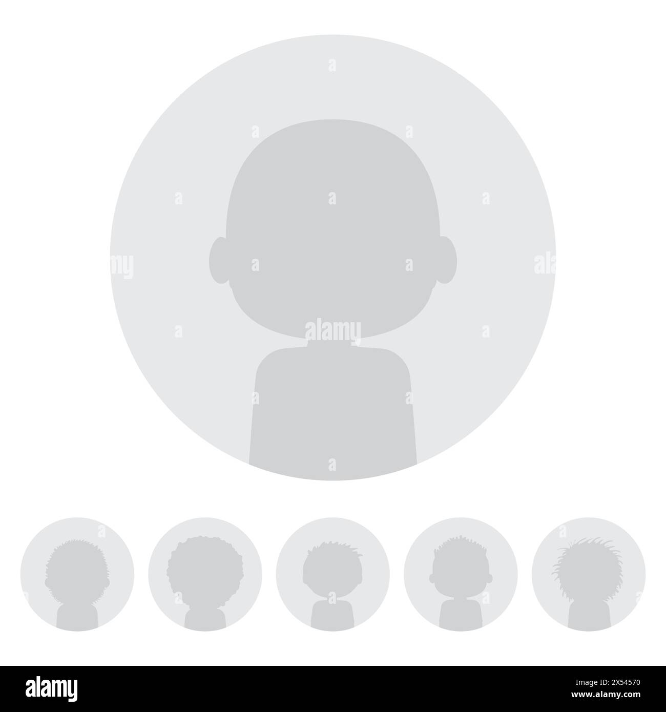 Set of web user avatars. Anonymous person silhouette. Social profile ...