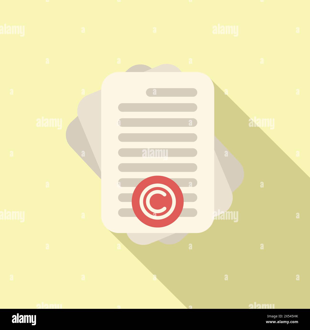 Copyright papers icon flat vector. Approved brand client. Justice ...