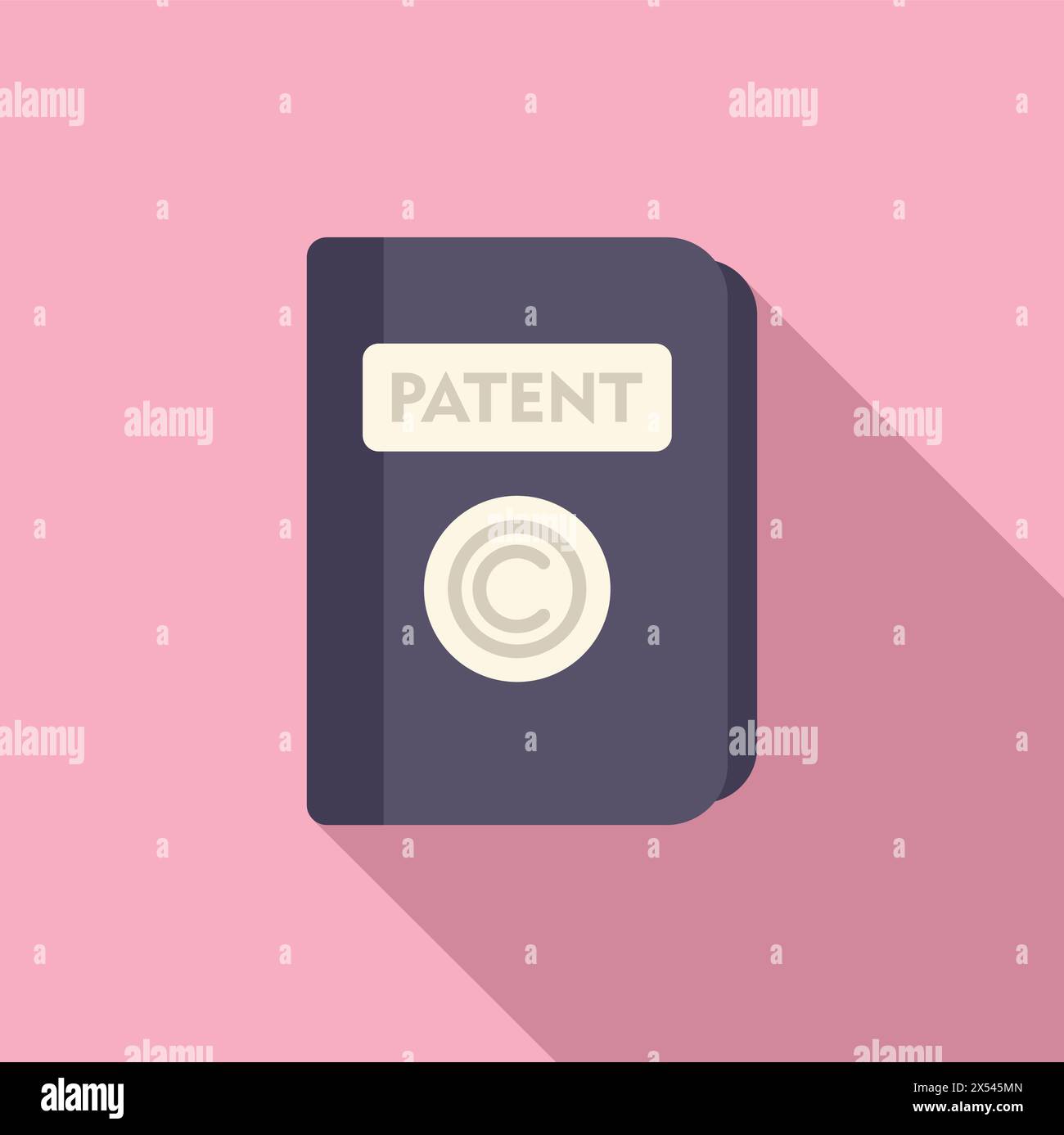 Patent copyright folder icon flat vector. Agreement protect. License ...