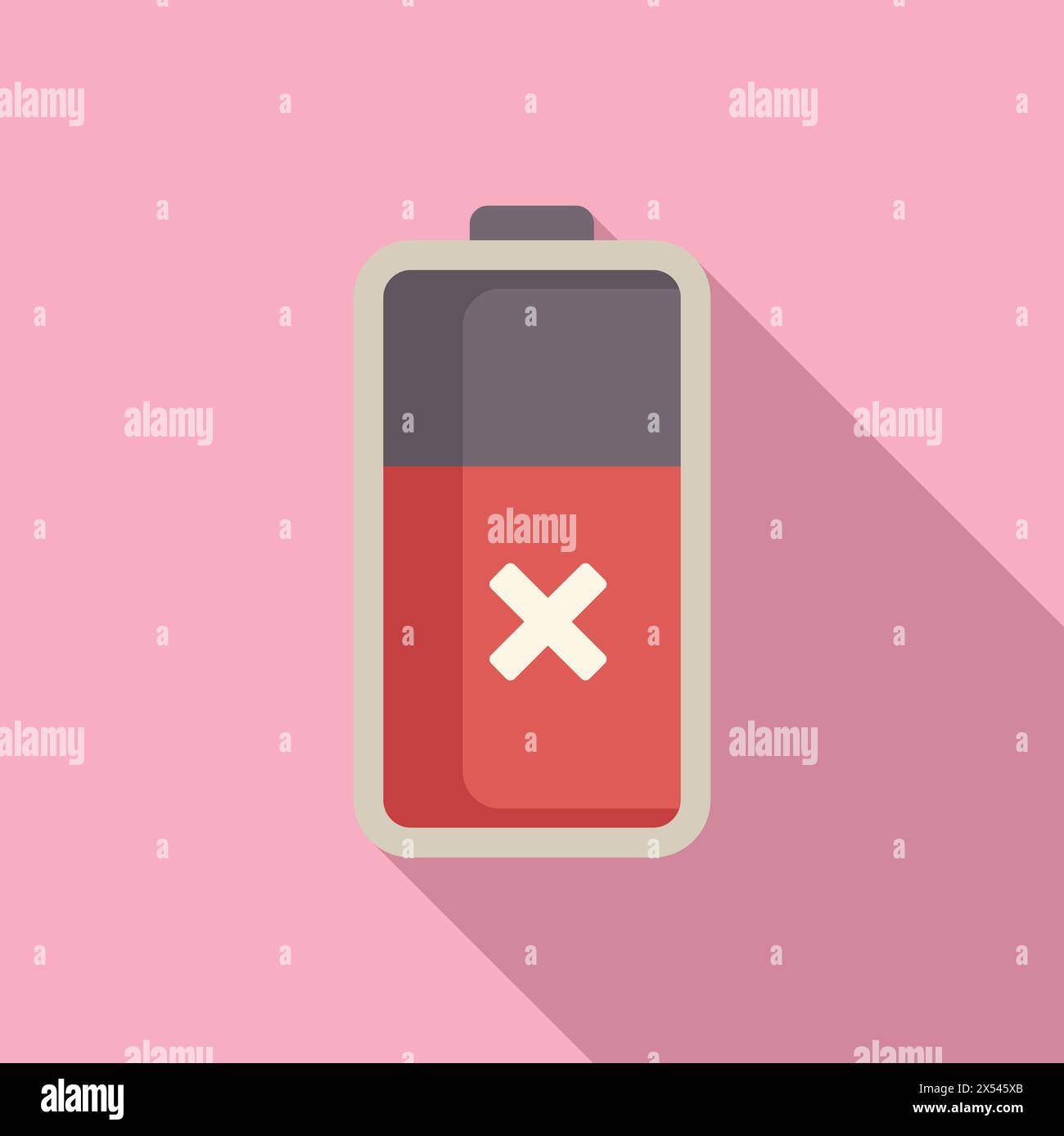 Half battery dont charging icon flat vector. Acid power. Energy status ...