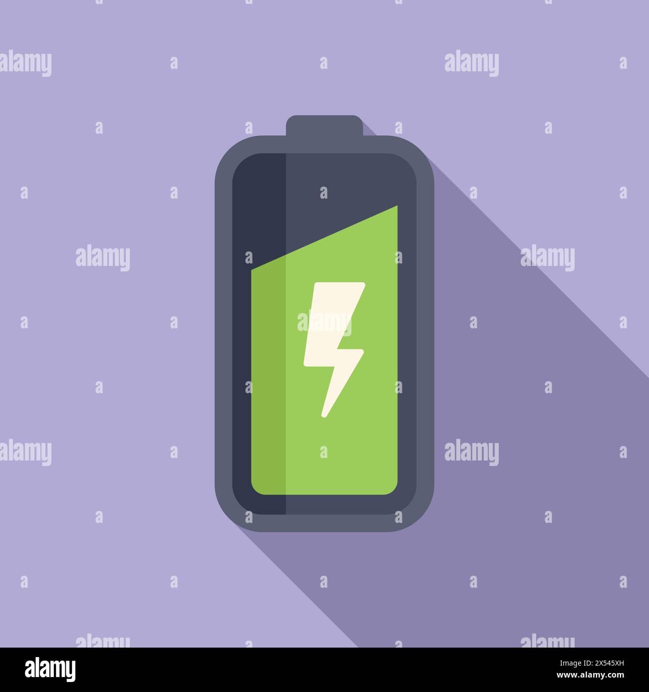 Charging battery level up icon flat vector. Power electric. Voltage ...