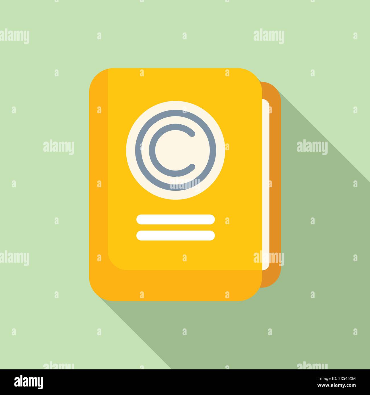 Copyright law folder icon flat vector. Online protection. Smart rule ...