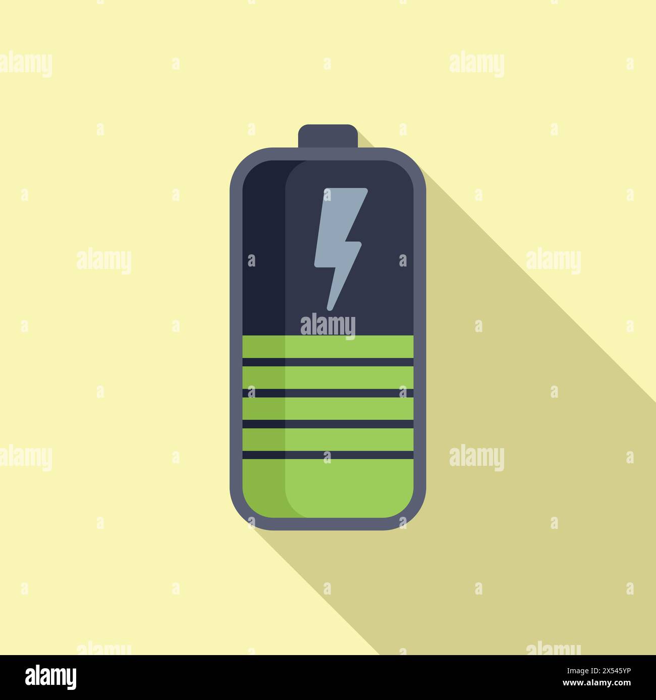 Charging battery status icon flat vector. Electrical cell. Device step ...