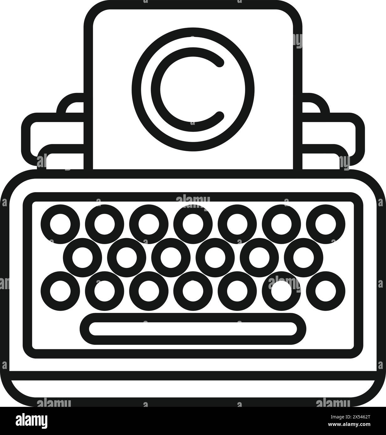 Typewriter machine copyright icon outline vector. Information ...