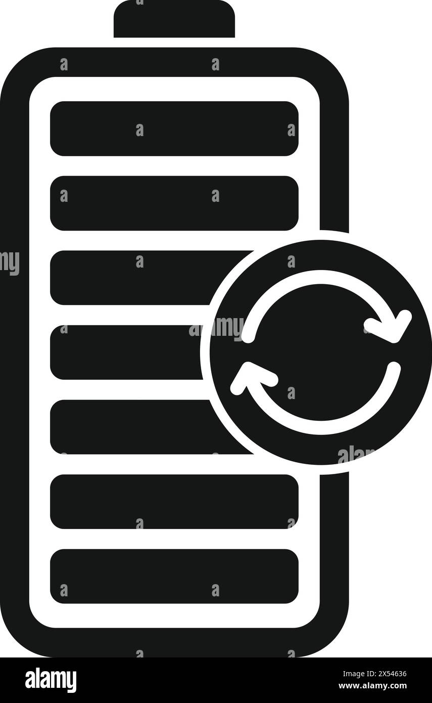 Recharging new battery icon simple vector. Power acid alkaline ...
