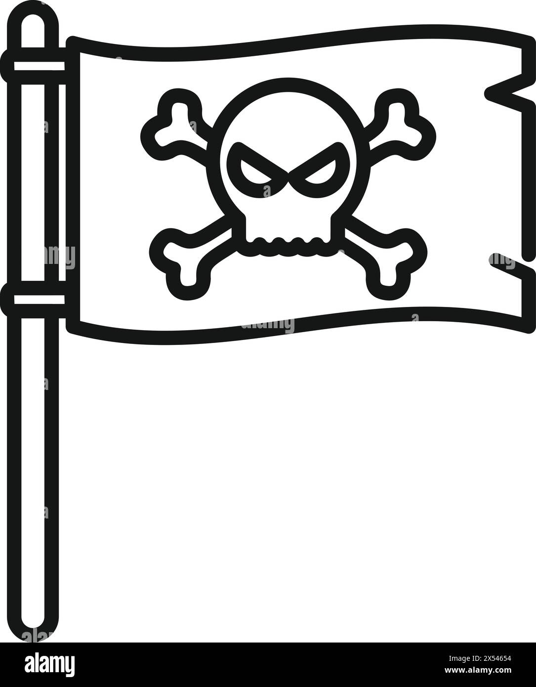 Pirate flag copyright law icon outline vector. Online protection ...