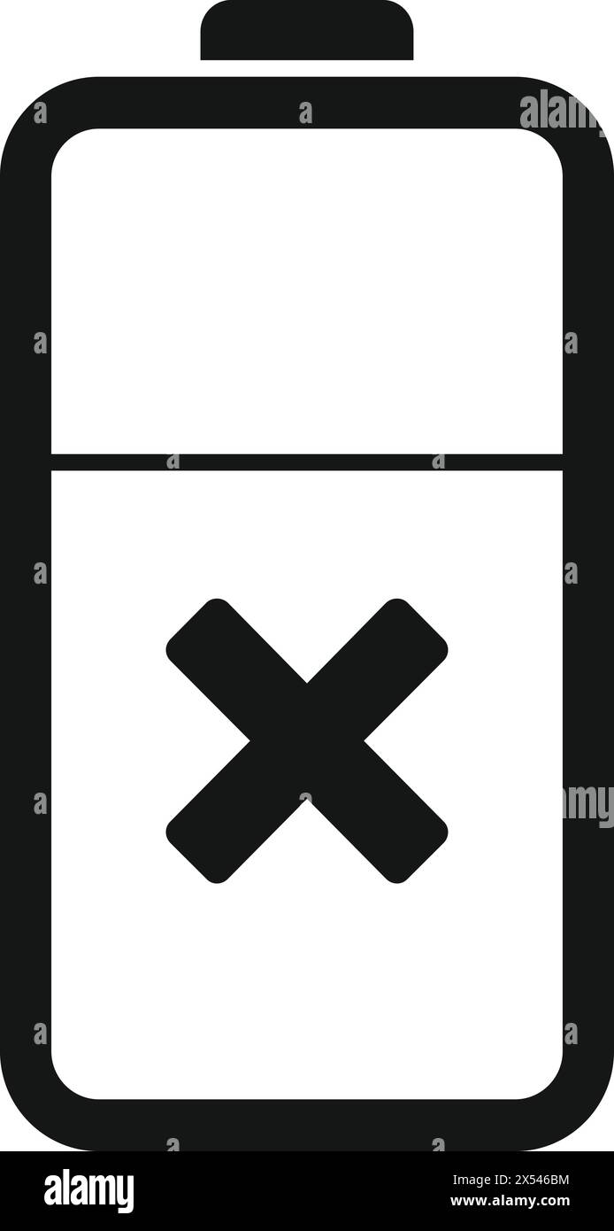 Half battery dont charging icon simple vector. Acid power. Energy ...