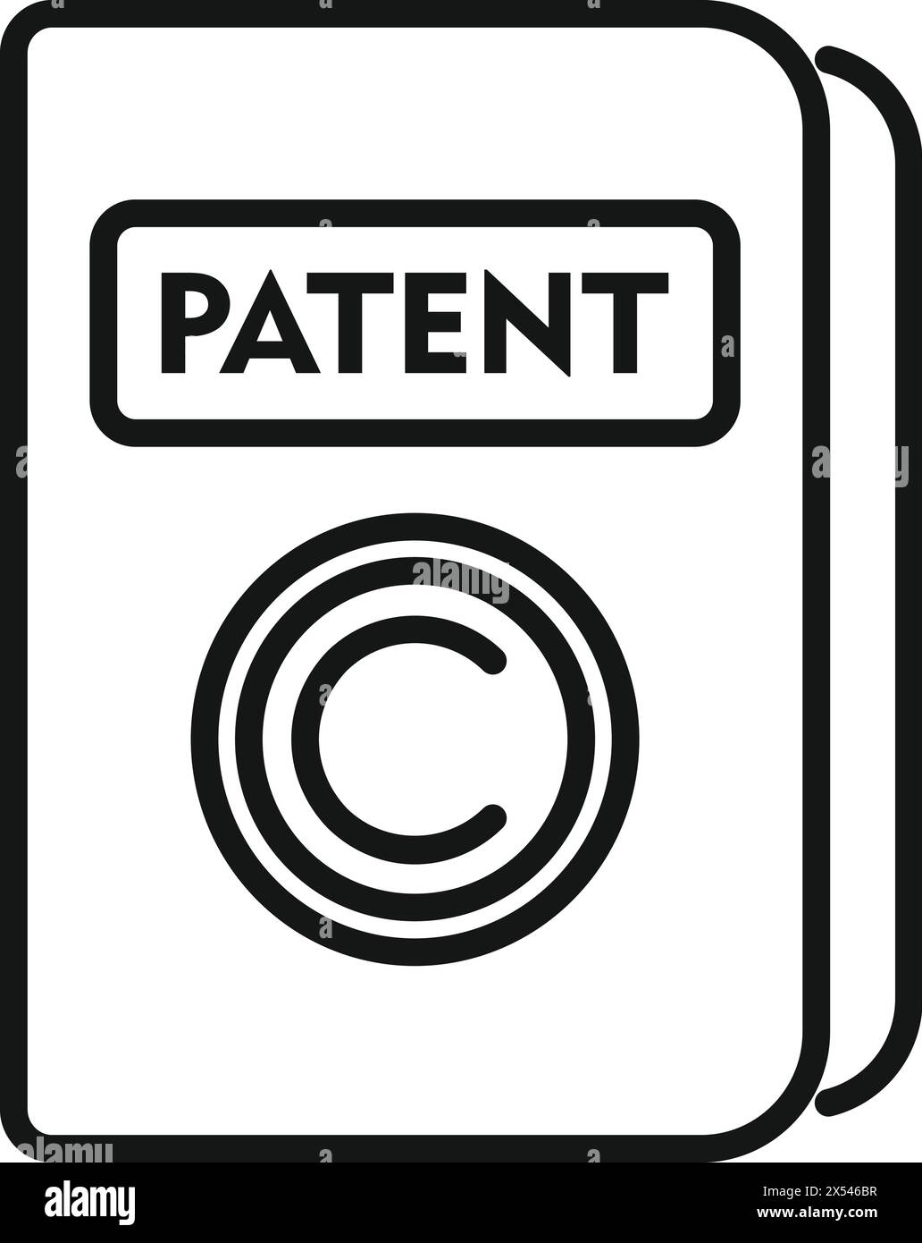 Patent copyright folder icon outline vector. Agreement protect. License ...