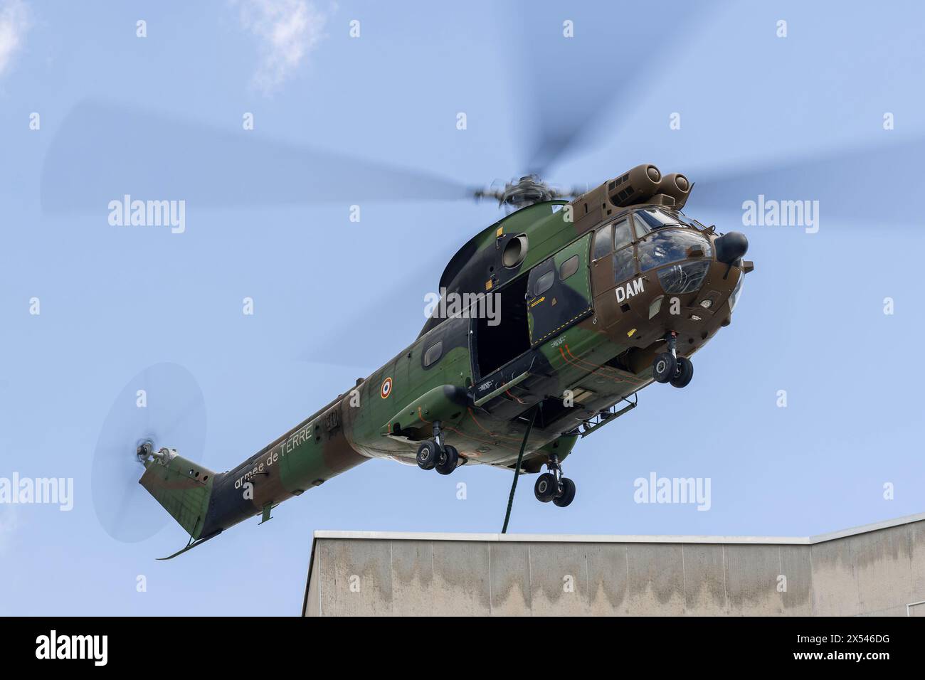 View on a helicopter Aérospatiale SA-330B Puma from French Army for an ...