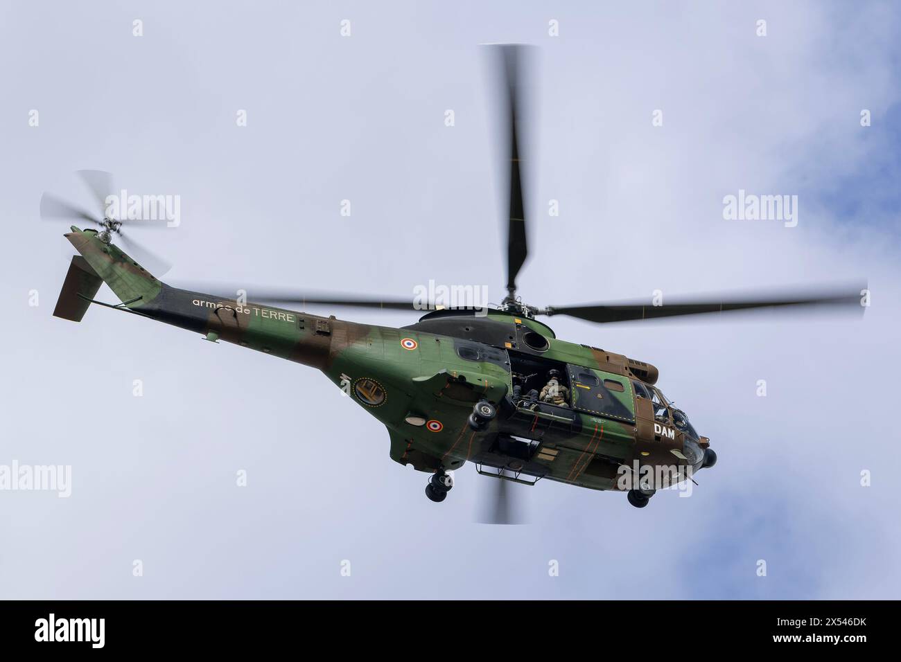 View on a helicopter Aérospatiale SA-330B Puma from French Army for an ...