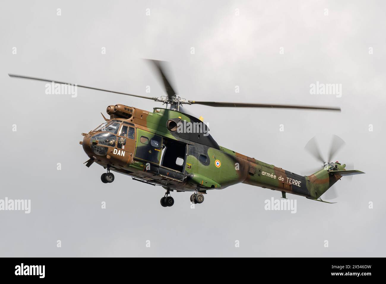 View on a helicopter Aérospatiale SA-330B Puma from French Army for an ...