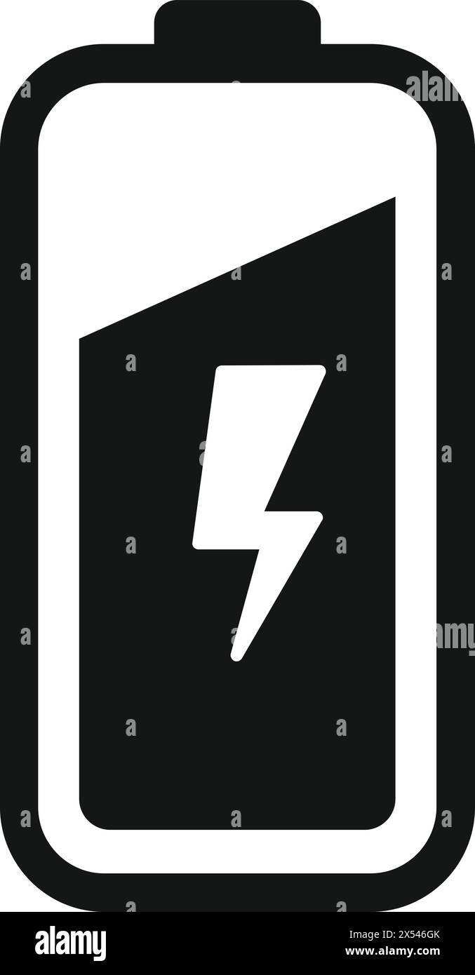 Charging battery level up icon simple vector. Power electric. Voltage ...