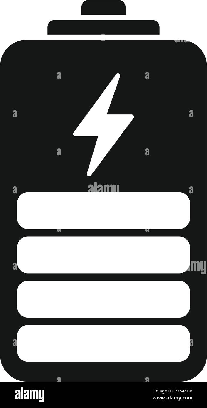 Half power energy icon simple vector. Cell capacity. Save load ...