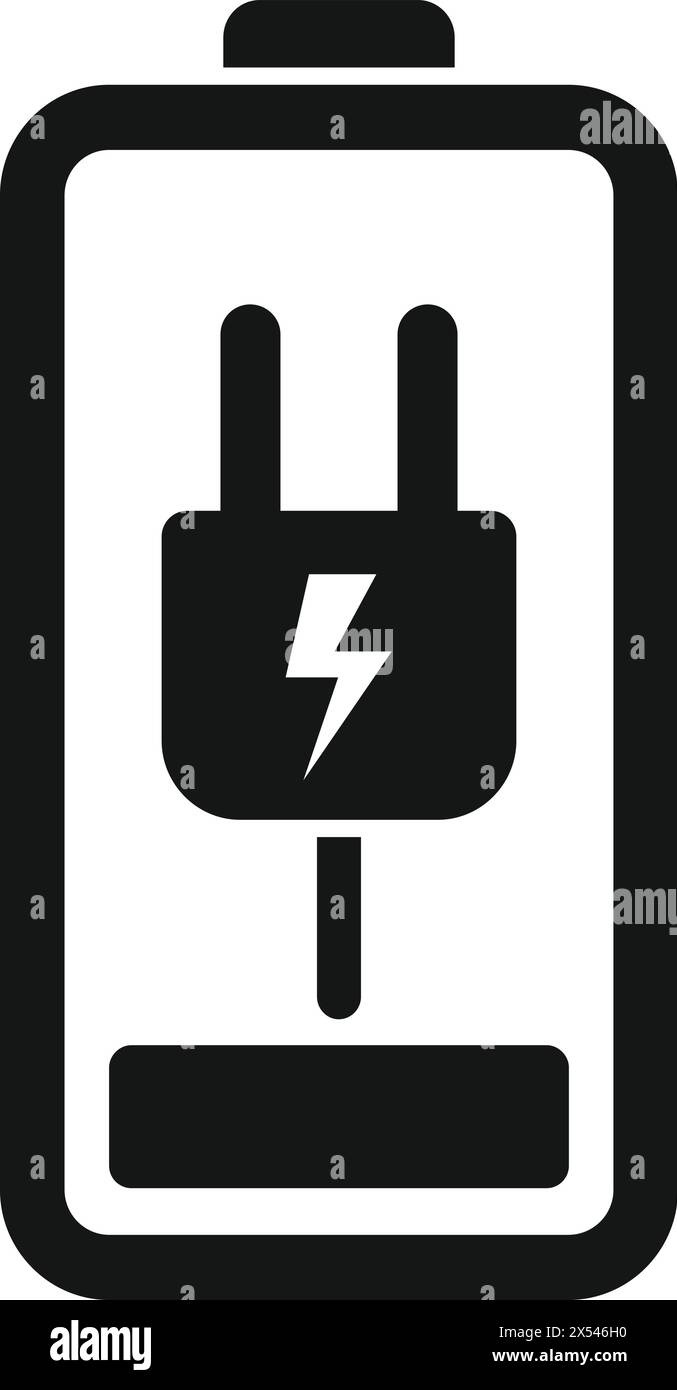 Charging plug battery icon simple vector. Alkaline electric. Bank ...