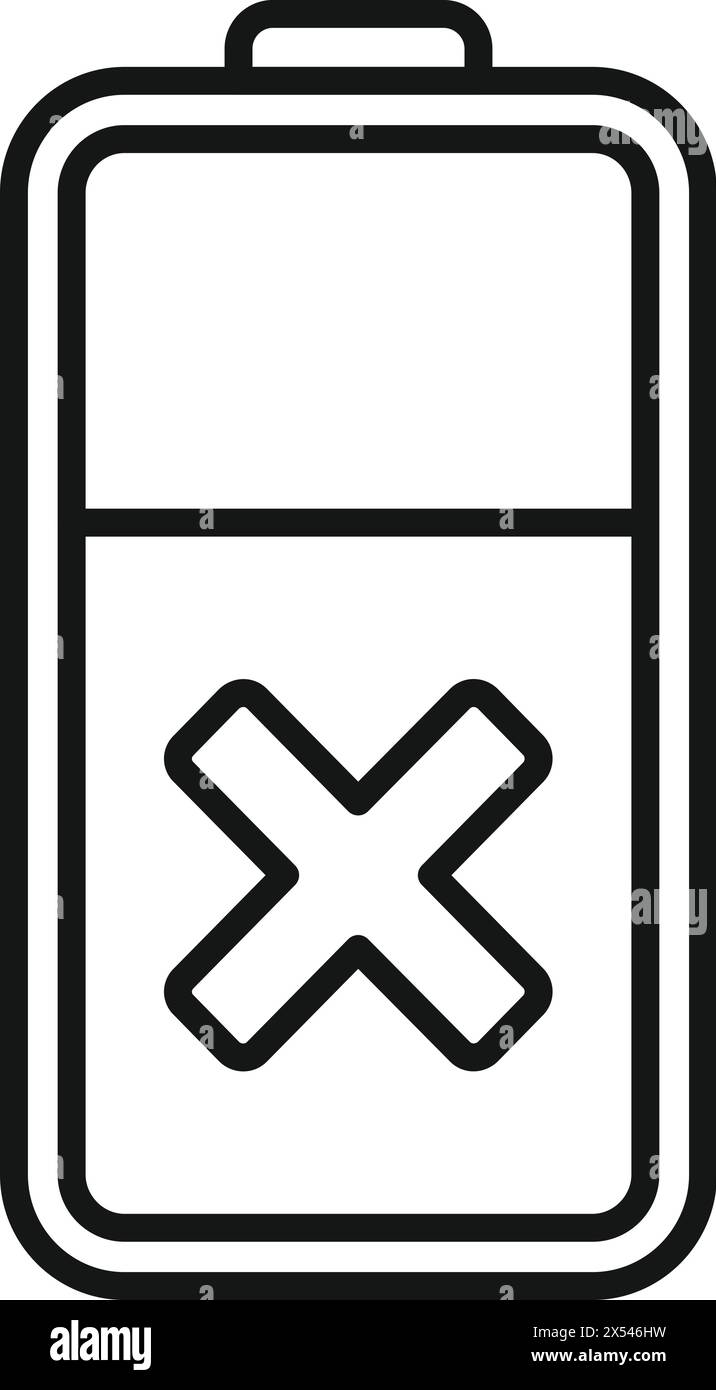 Half battery dont charging icon outline vector. Acid power. Energy ...