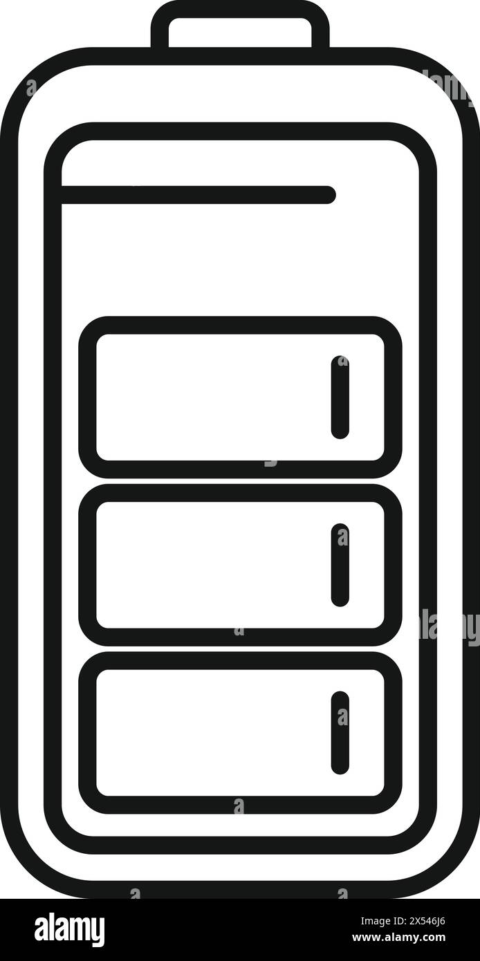 Acid indicator battery icon outline vector. Cell power. Progress ...